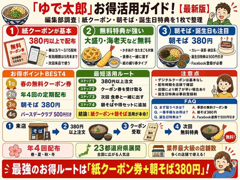 ゆで太郎クーポン最新情報！無料クーポン券活用術【2026年6月】 | ACRIUS